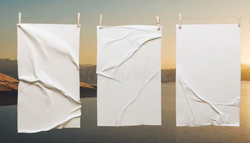 Glued White Square Paper Sheets Set. Vector Isolated Realistic Crumpled ...