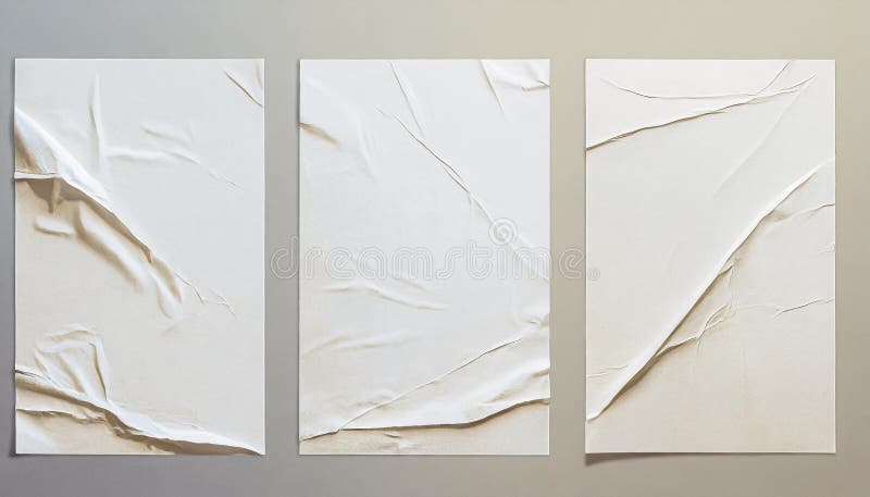 Glued White Square Paper Sheets Set. Vector Isolated Realistic Crumpled ...