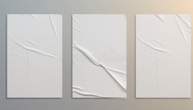 Glued White Square Paper Sheets Set. Vector Isolated Realistic Crumpled ...