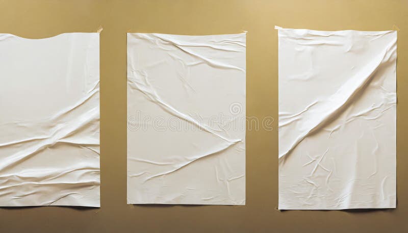 Glued White Square Paper Sheets Set. Vector Isolated Realistic Crumpled ...