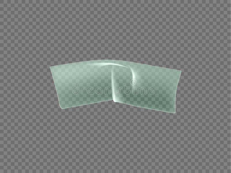 Glued Wrinkles Rectangular Transparent Plastic Sticker, Vector ...