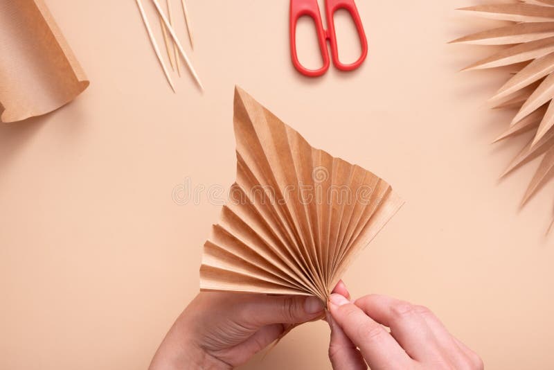 Gluing a Leaf and a Trunk from a Bamboo Stick. Creative Handwork To ...