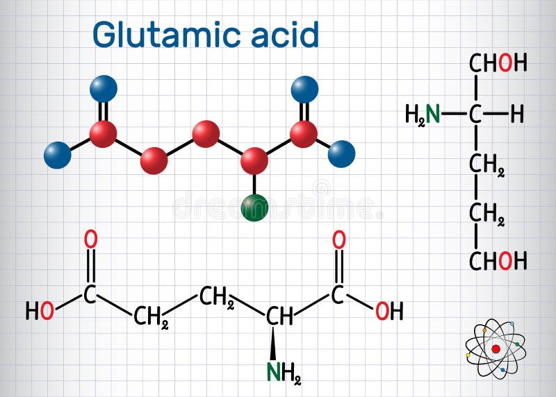 Glutamic Acid L- Glutamic Acid, Glu, E Aliphatic Amino Acid Molecule ...
