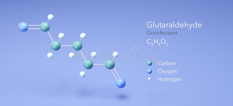Glutaraldehyde Molecule, Molecular Structures, Disinfectant, 3d Model ...