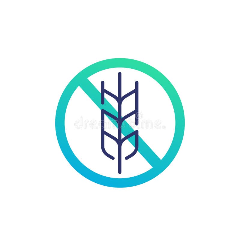 Gluten Free Icon, No Grain Vector Stock Vector - Illustration of ...