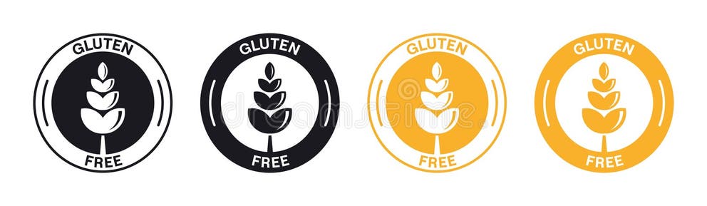 Set of Gluten Free Labels Food Stamp Icons. Vector Illustration. Stock ...