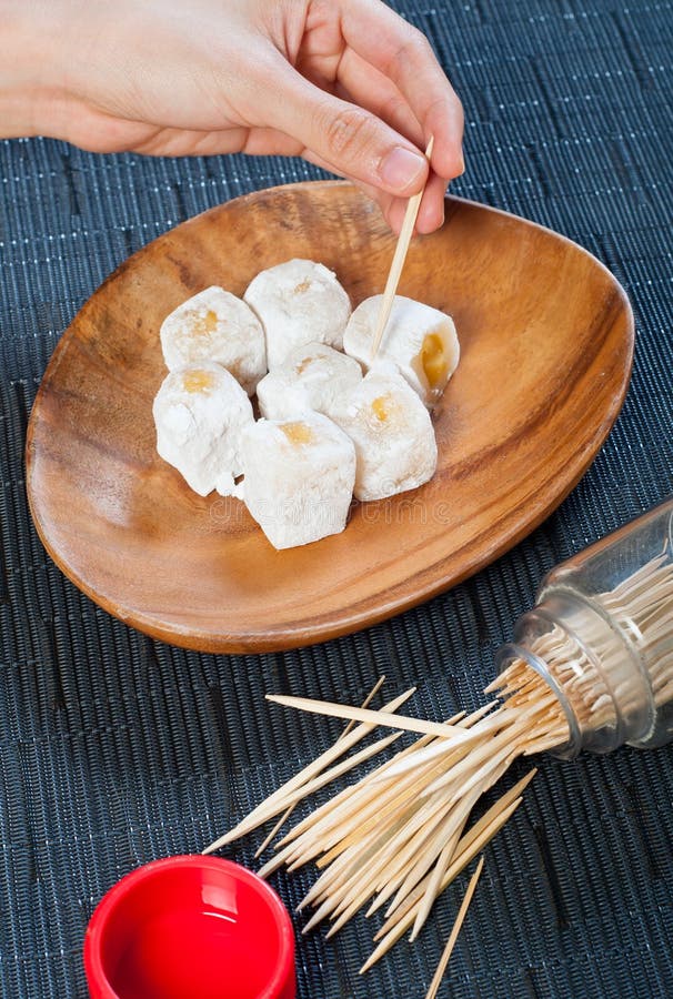 Glutenous Rice Filled with Mongo Cream Paste Stock Image - Image of ...