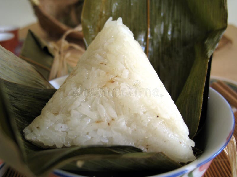 Pyramid Shaped Mass Glutinous Rice Wrapped Leaves Stock Photos - Free ...