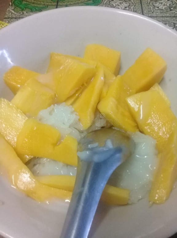 Sticky rice with mango stock photo. Image of moon, mango - 114117966