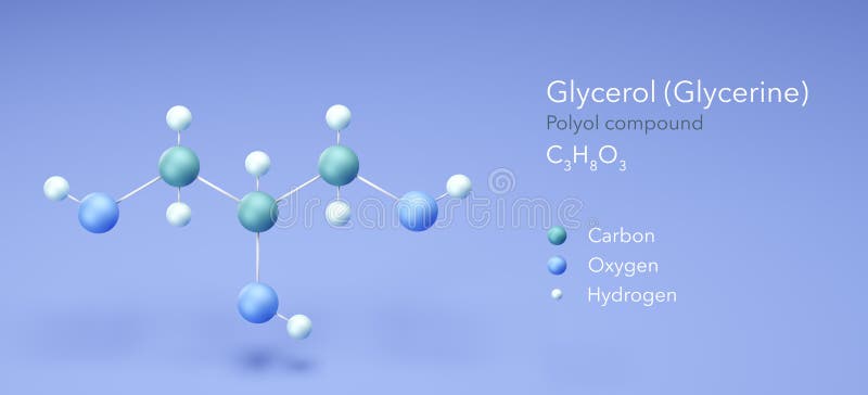 Glycerol, Glycerin, Polyol Compound, Molecular Structures, 3d Model ...