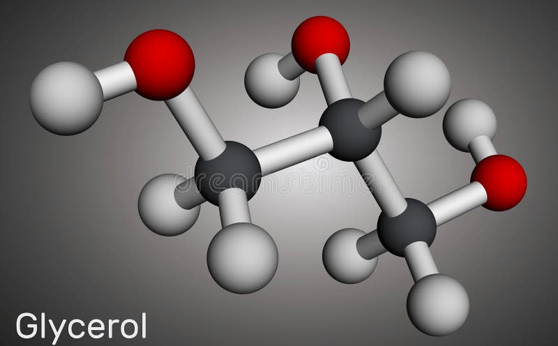 Glycerol, Glycerine Molecule. Molecular Model Stock Illustration ...
