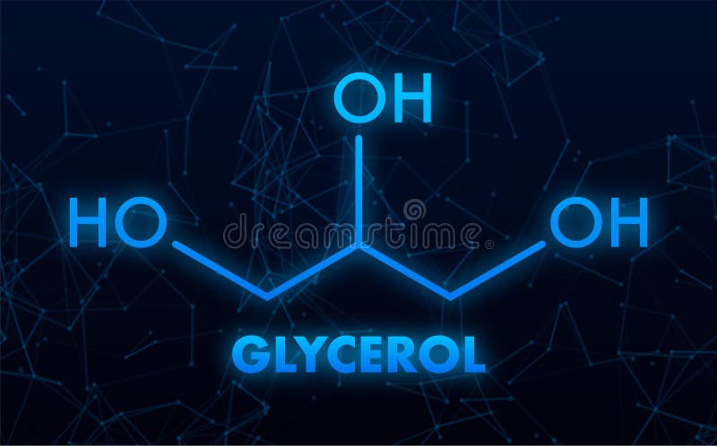 Glycerol Molecular Structure with Plexus Effect Representing Chemical ...