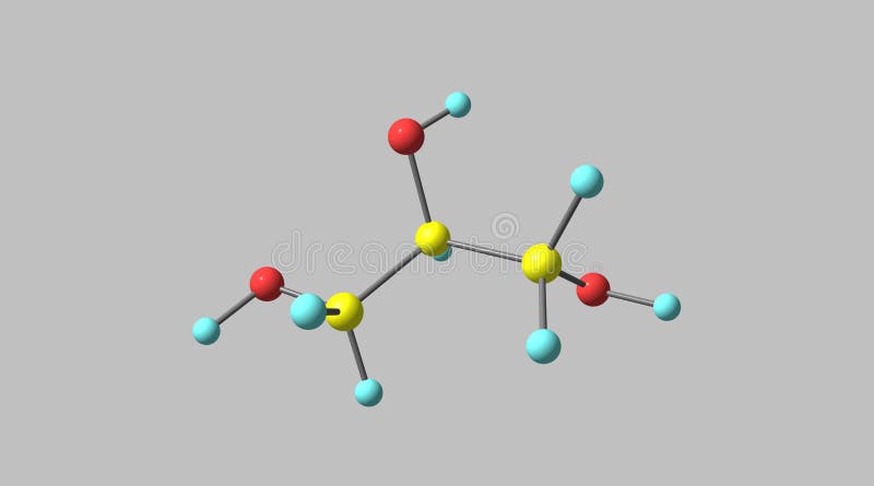Glycerol Glycerine Molecule. Structural Chemical Formula and M Stock ...