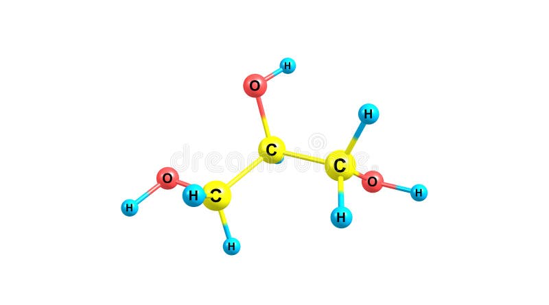 Glycerol Molecular Structure Isolated on White Stock Illustration ...