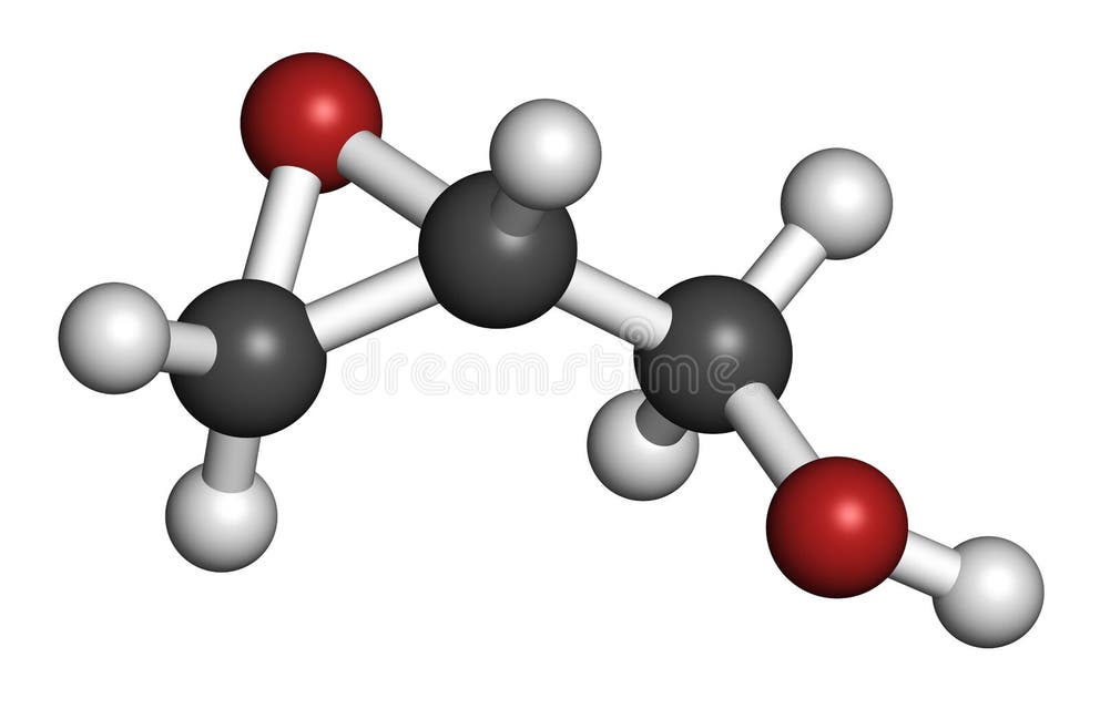 Glycidol Molecule. 3D Rendering Stock Illustration - Illustration of ...