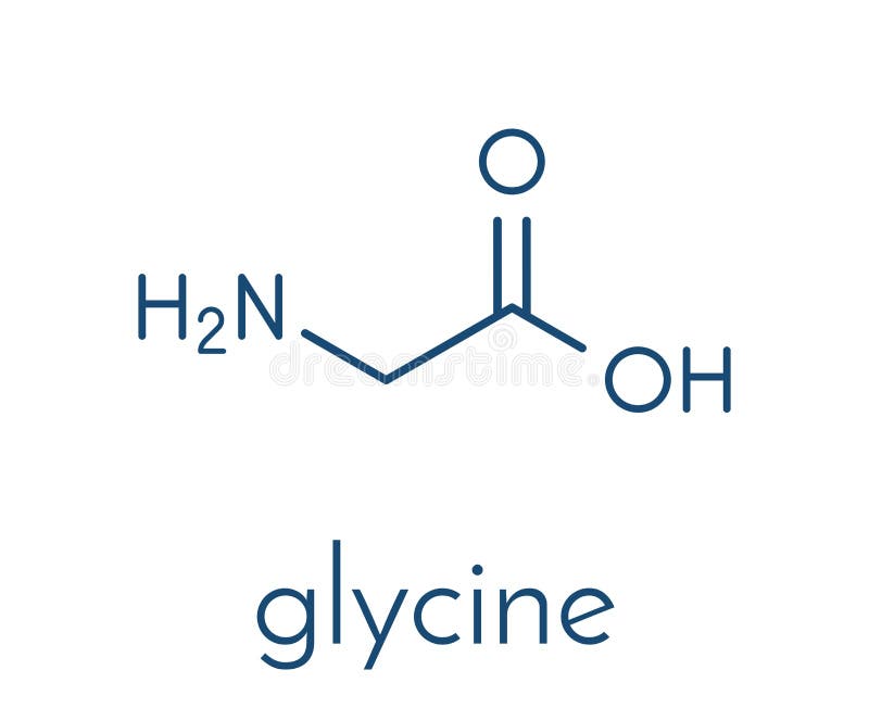Glycine (Gly, G) Amino Acid Molecule Stock Illustration - Illustration ...