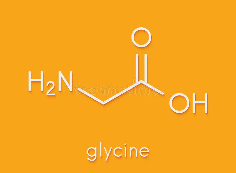 Glycine Gly, G Amino Acid Molecule Stock Illustration - Illustration of ...