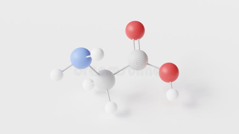 Glycine Molecule 3d, Molecular Structure, Ball and Stick Model ...