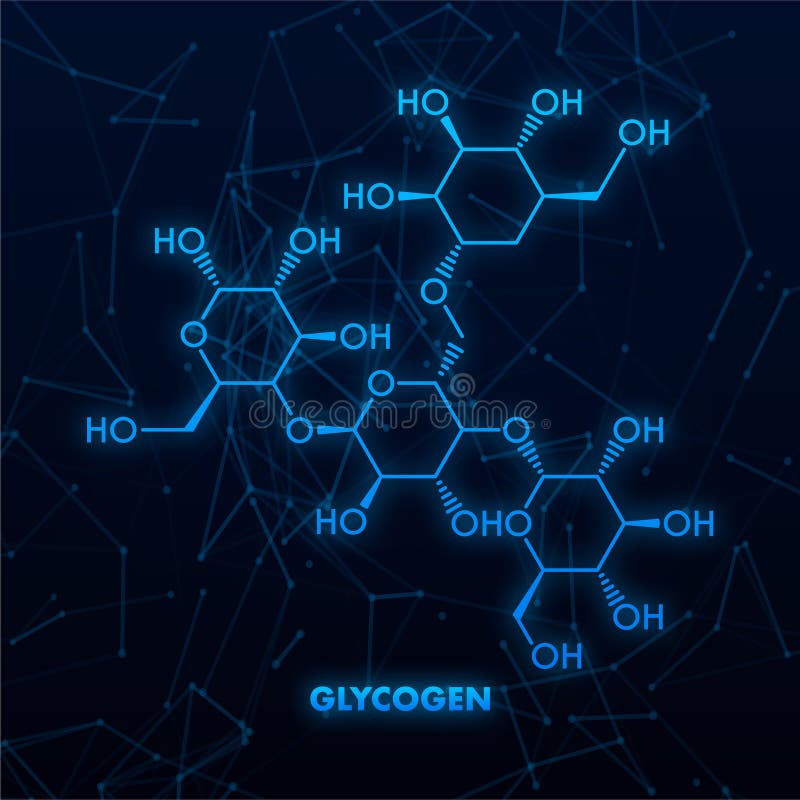 Glycogen Molecular Structure Glycogen Molecule Stock Image
