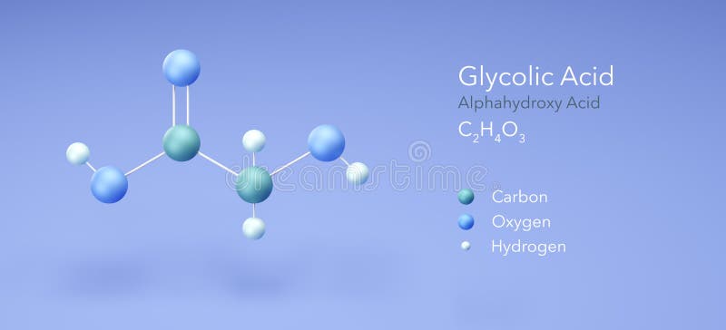 Glycolic Acid, Alphahydroxy Acid, Hydroacetic, Hydroxyacetic. Molecular ...