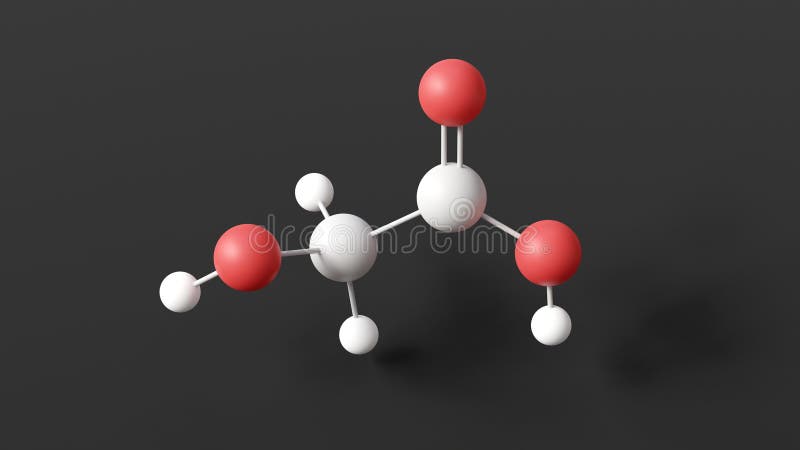 Glycolic Acid Molecule, Molecular Structure, Hydroxyacetic Acid, Ball ...