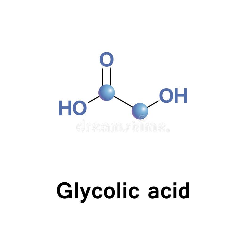 Glycolic Acid, Hydroacetic Or Hydroxyacetic Acid, C2H4O3 Molecule. It ...
