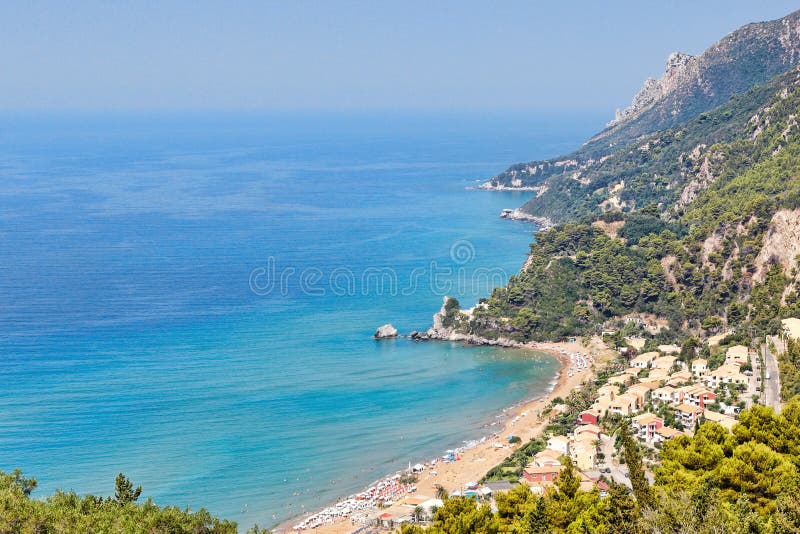 Glyfada Beach at Corfu, Greece Stock Image - Image of greek ...
