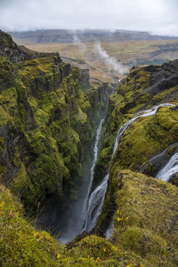 Glymur waterfall, Iceland stock image. Image of outdoors - 112621431