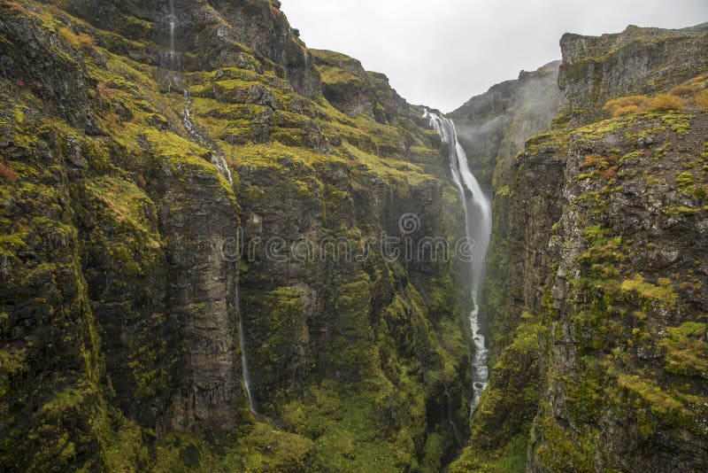 Glymur waterfall, Iceland stock photo. Image of scenery - 112325582