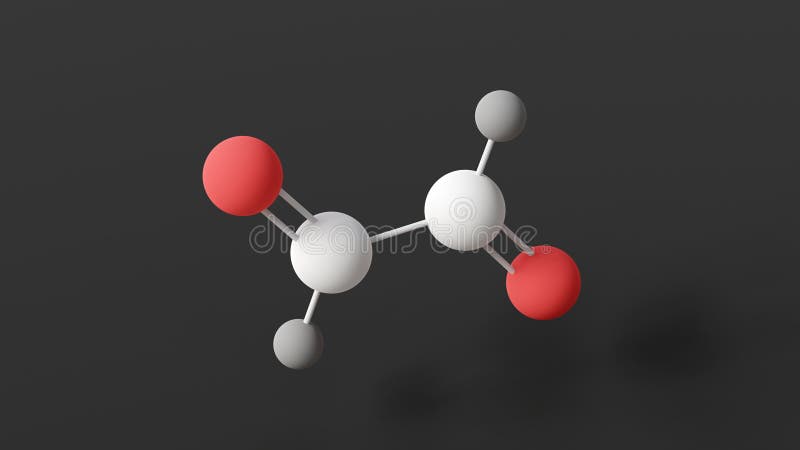 Glyoxal Molecule, Molecular Structure, Dialdehyde, Ball and Stick 3d ...
