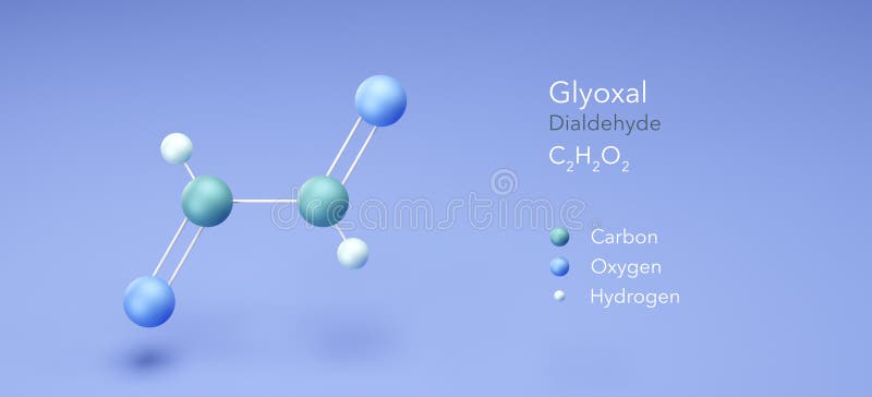 Glyoxal Molecule, Molecular Structures, Dialdehyde, 3d Model ...