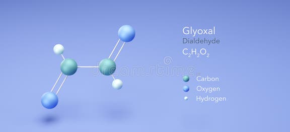 Glyoxal Molecule, Molecular Structures, Dialdehyde, 3d Model ...