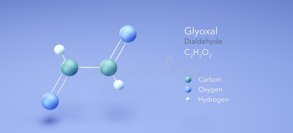 Glyoxal Molecule, Molecular Structures, Dialdehyde, 3d Model ...