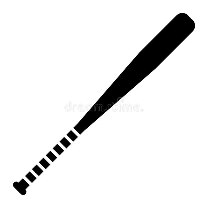 Glyph baseball bat icon stock illustration. Illustration of size ...