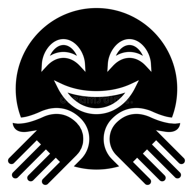 Glyph icon for emoji face. stock vector. Illustration of color - 201533107