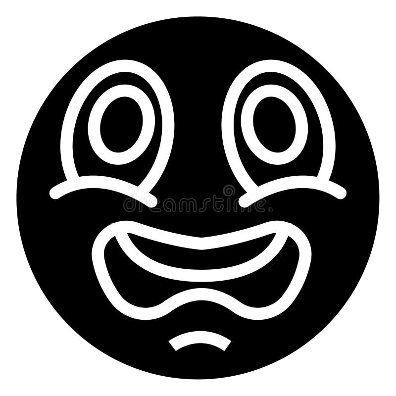 Glyph icon for emoji face. stock vector. Illustration of black - 202040679