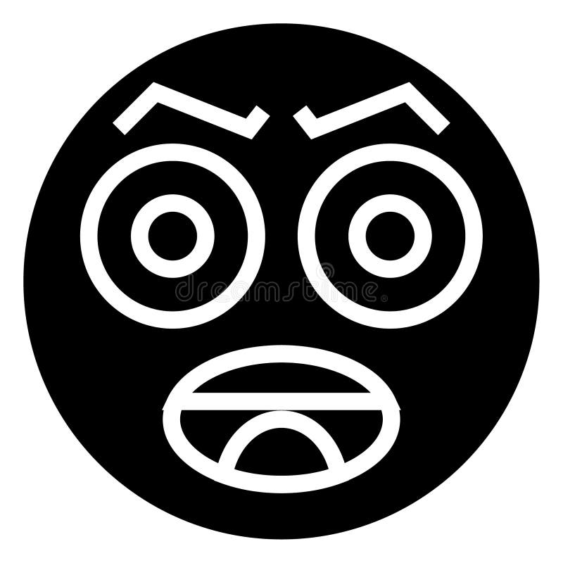 Glyph icon for emoji face. stock vector. Illustration of glyph - 202040774