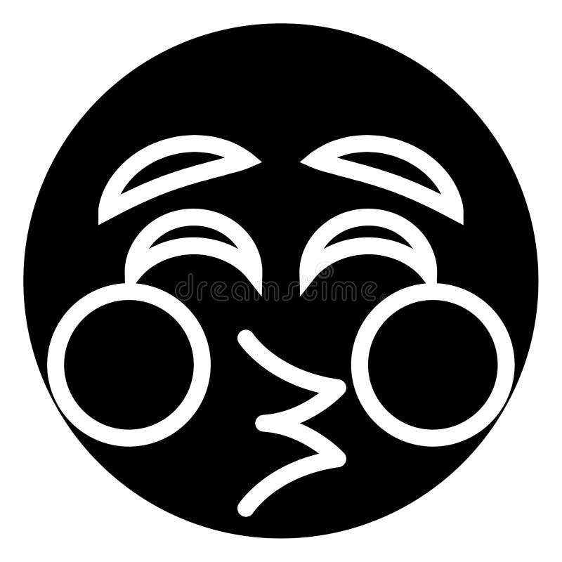 Glyph icon for emoji face. stock vector. Illustration of icon - 201533331