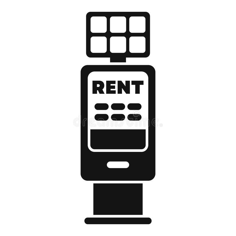 Glyph Icon of a Solar Powered Rental Terminal Stock Vector ...