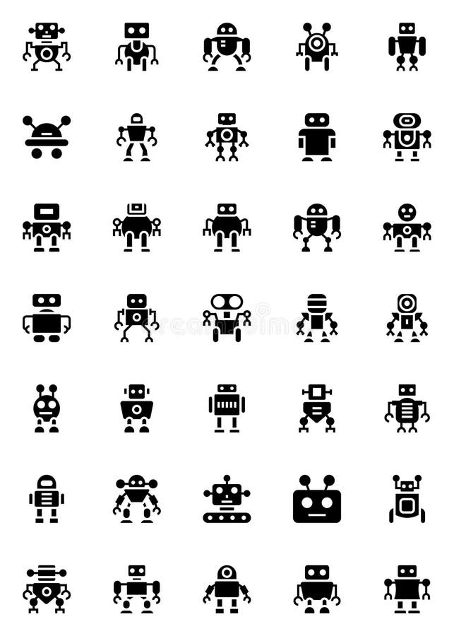 Glyph Icons for Magnify Glass. Stock Vector - Illustration of ...