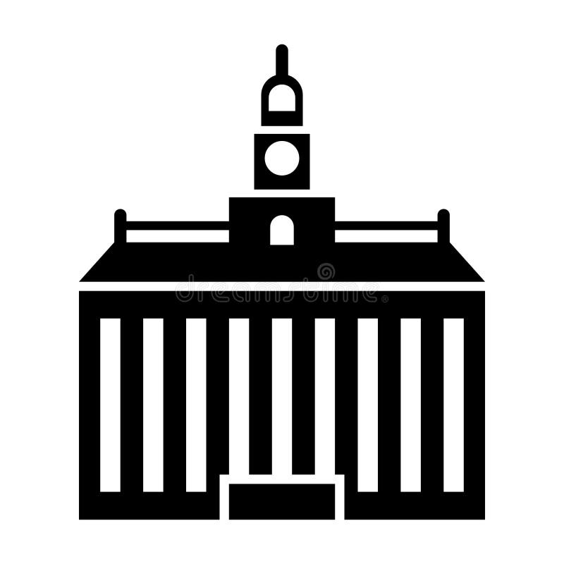 Independence Hall of Philadelphia Colored Stock Vector - Illustration ...