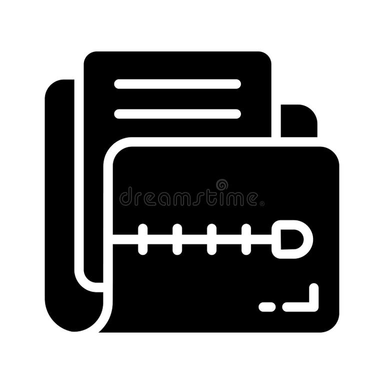 A Glyph Style Icon Showing Compressed Zip Folder Stock Illustration ...