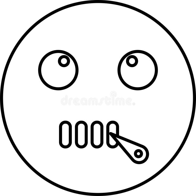 Silent Emoji Face Vector Icon Stock Vector - Illustration of filled ...