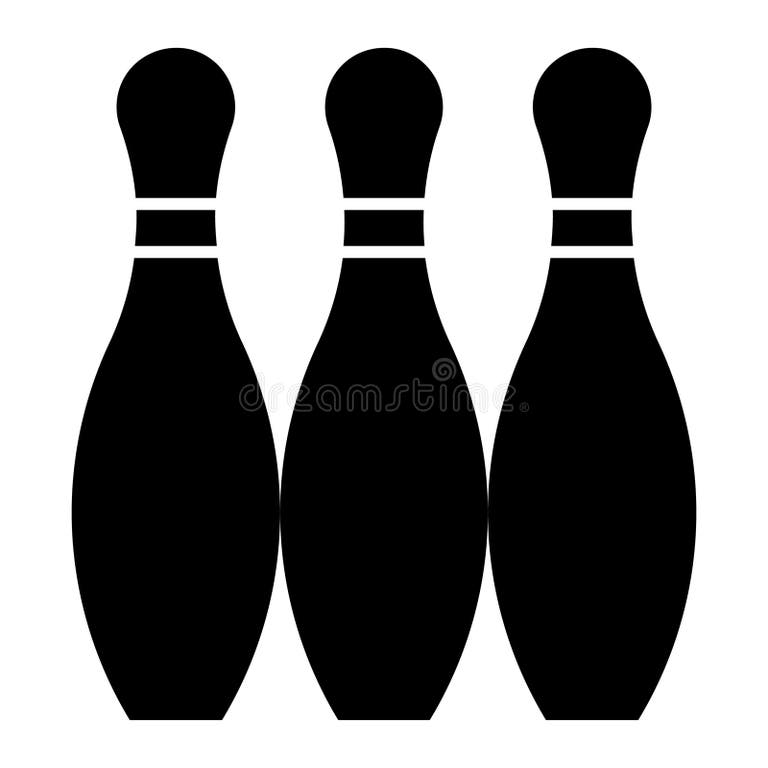 Glyph vector ten pins icon stock vector. Illustration of grid - 120401496