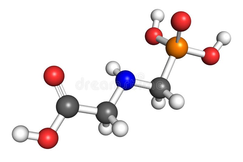 Molecule Glyphosate C3H8NO5P Stock Vector - Illustration of sphere ...
