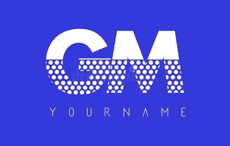 GM G M Dotted Letter Logo Design with Blue Background. Stock Vector ...