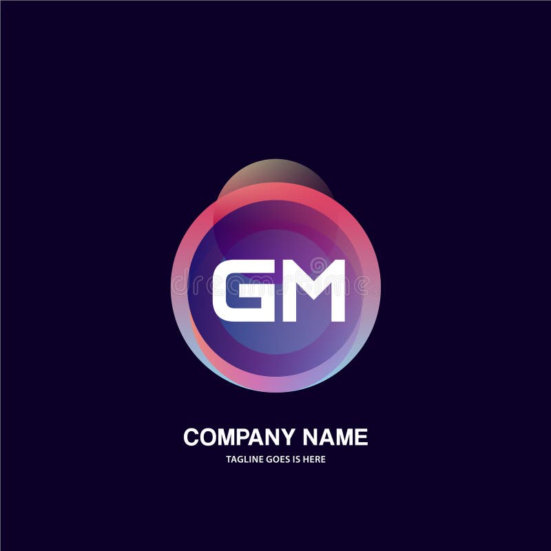 GM Initial Logo with Colorful Circle Template Vector Stock Vector ...