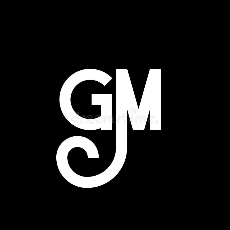 GM Letter Logo Design on Black Background. GM Creative Initials Letter ...
