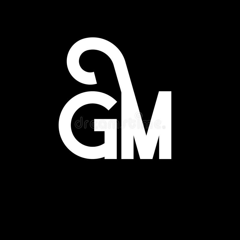 GM Letter Logo Design on Black Background. GM Creative Initials Letter ...