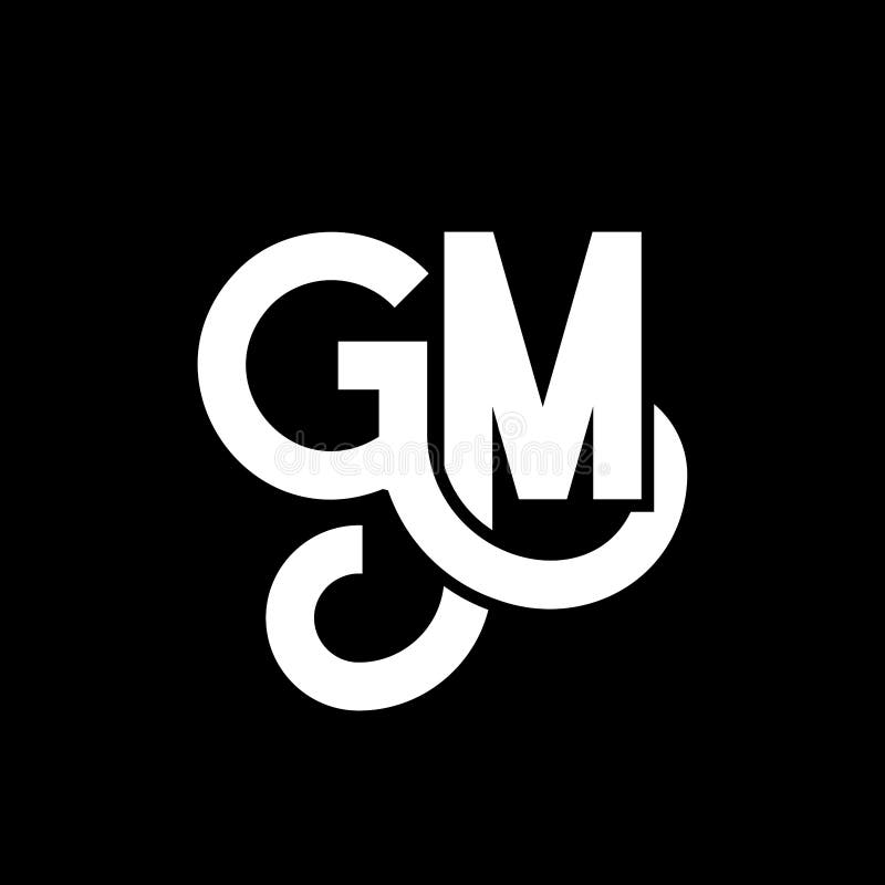 GM Letter Logo Design on Black Background. GM Creative Initials Letter ...